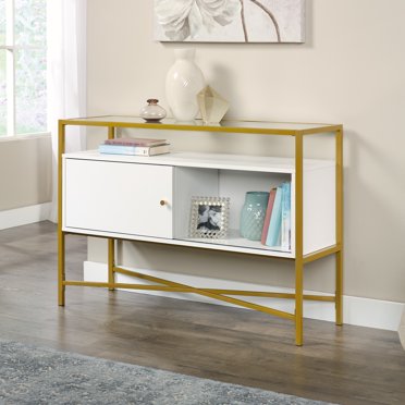 Sauder International Lux Metal Frame Console Table, Sindoori Mango ...