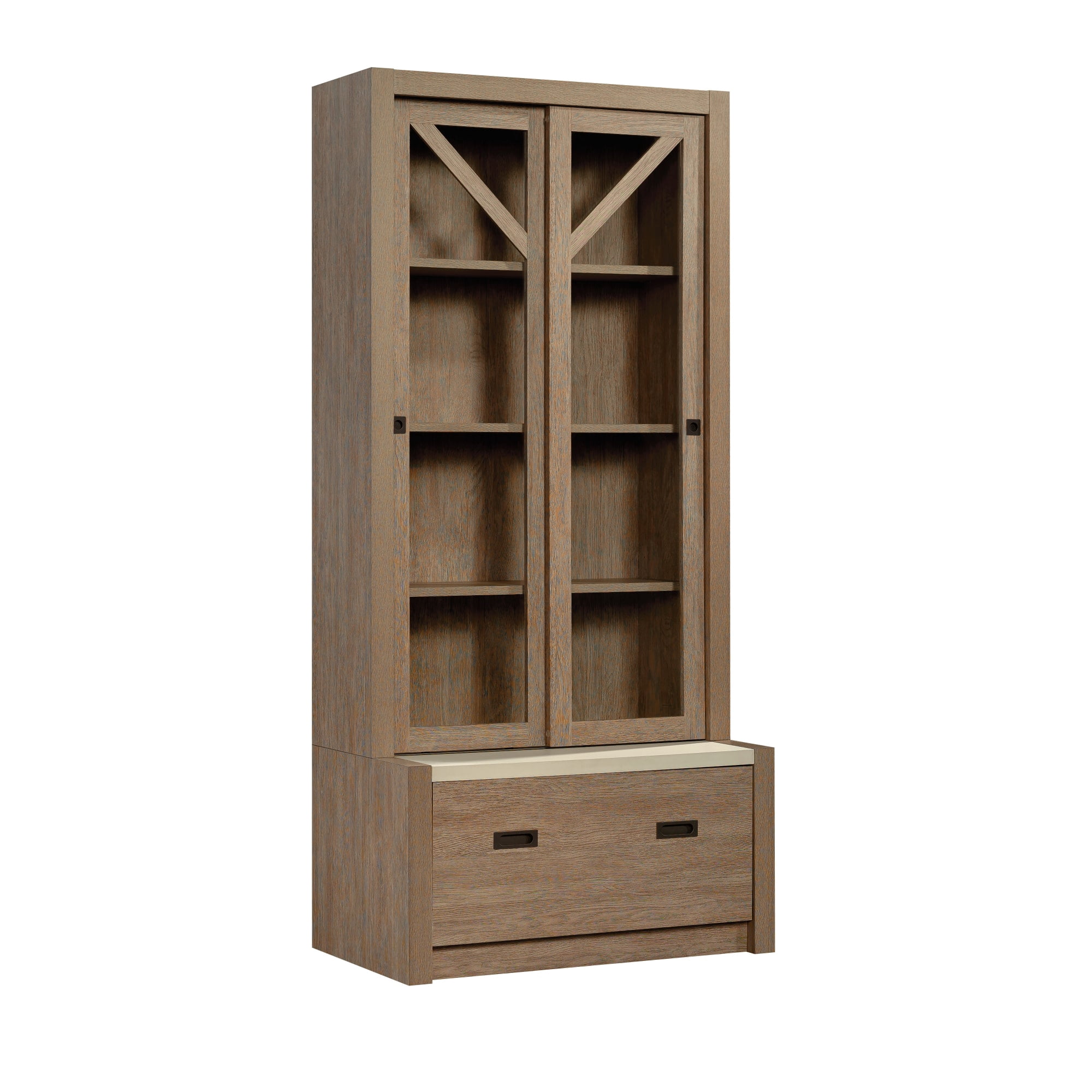 Sauder Dixon City Engineered Wood Library in Brushed Oak Finish ...