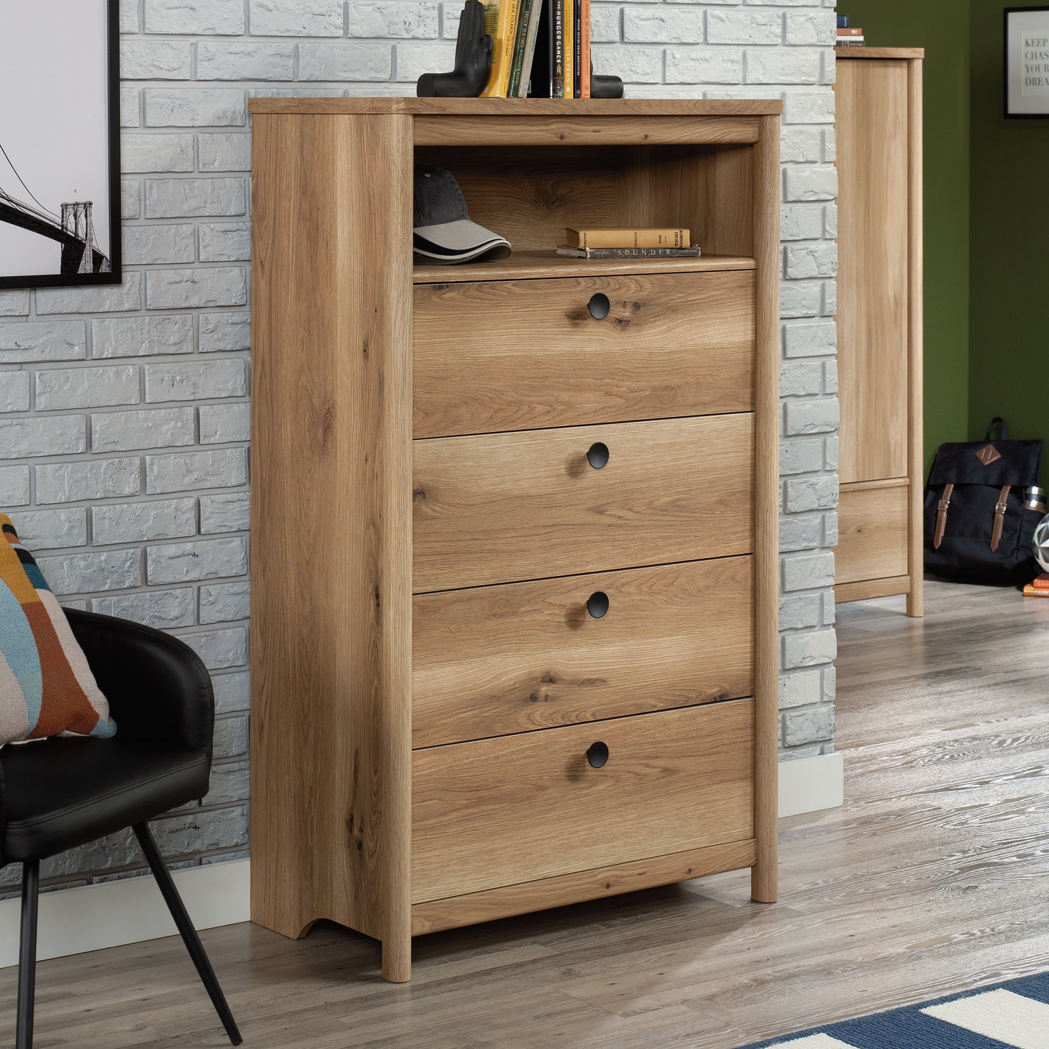 Sauder Dover Edge 4-Drawer Transitional Chest, Timber Oak Finish ...