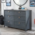 Sauder Furniture Dover Edge 6-Drawer Modern Bedroom Dresser, Denim Oak ...