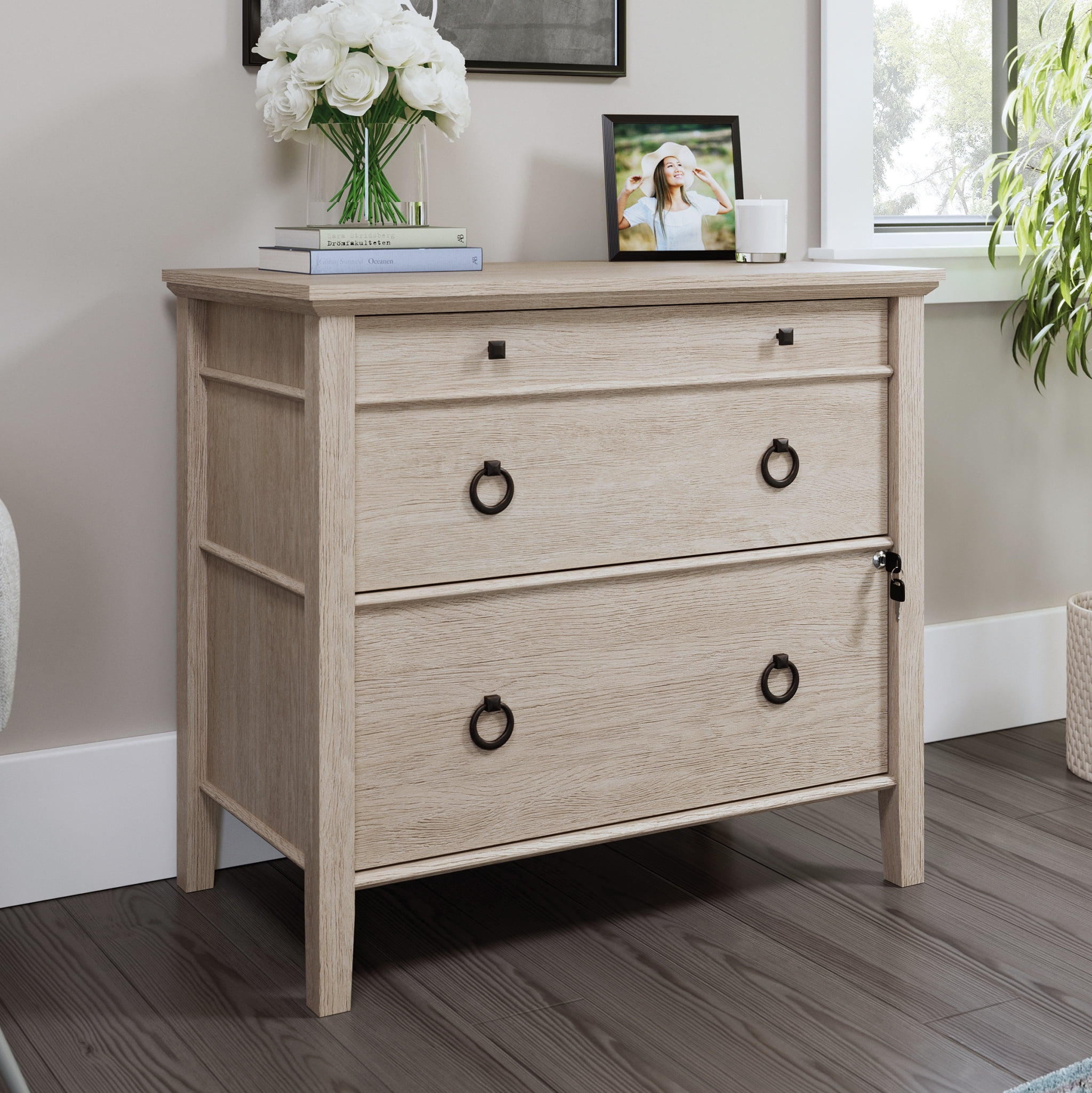 Sauder East Adara 2-Drawer Lateral File Cabinet, Cascade Oak Finish ...