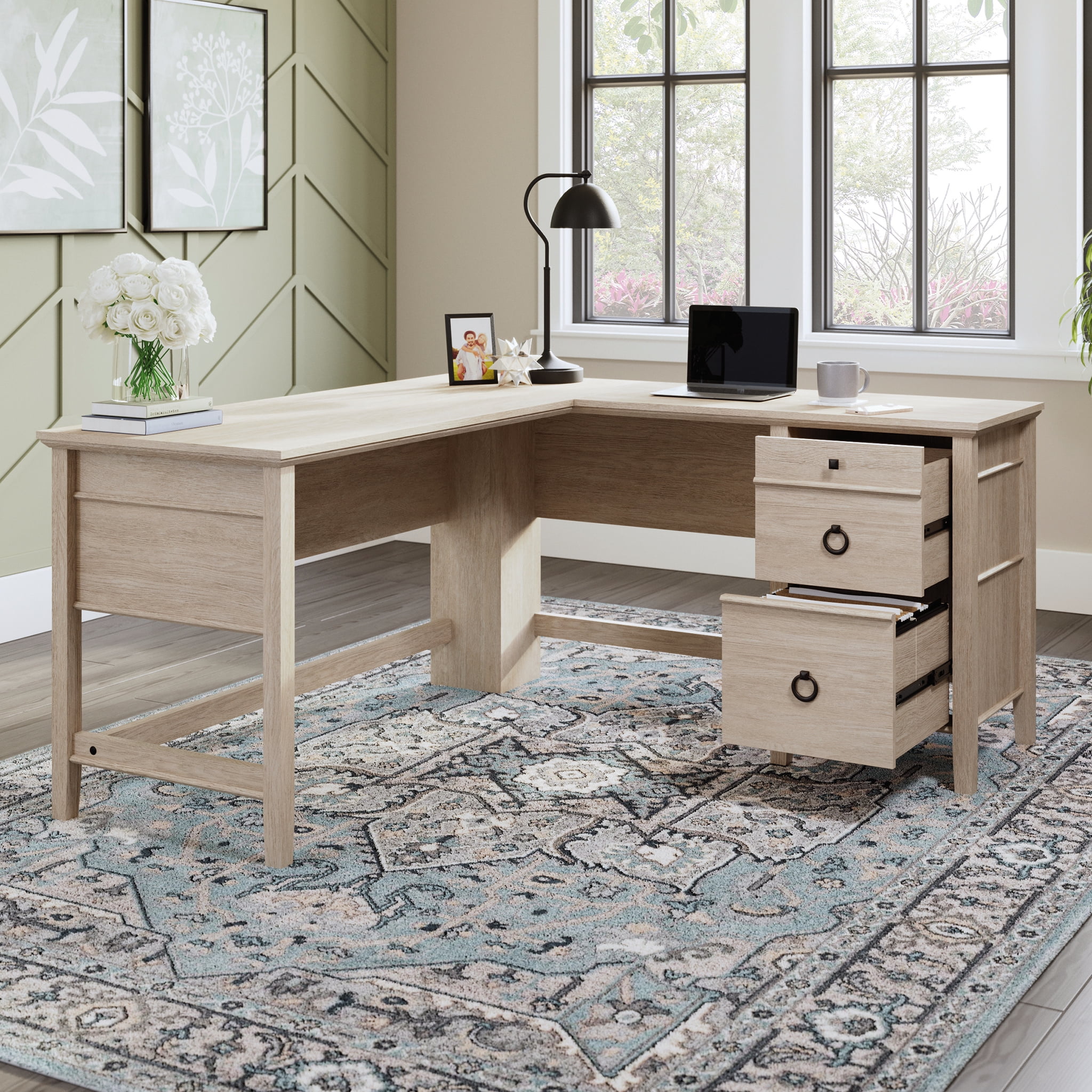 Sauder East Adara L-Shaped Computer Desk, Cascade Oak Finish - Walmart.com