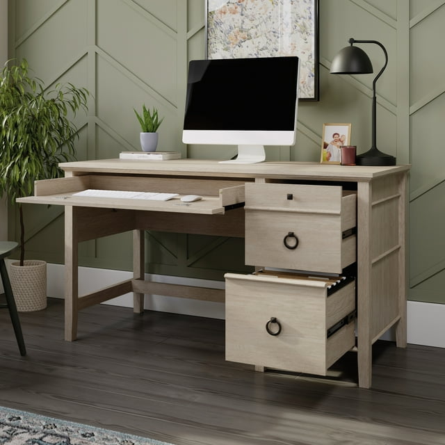 Sauder East Adara Single Pedestal Desk, Cascade Oak Finish - Walmart.com