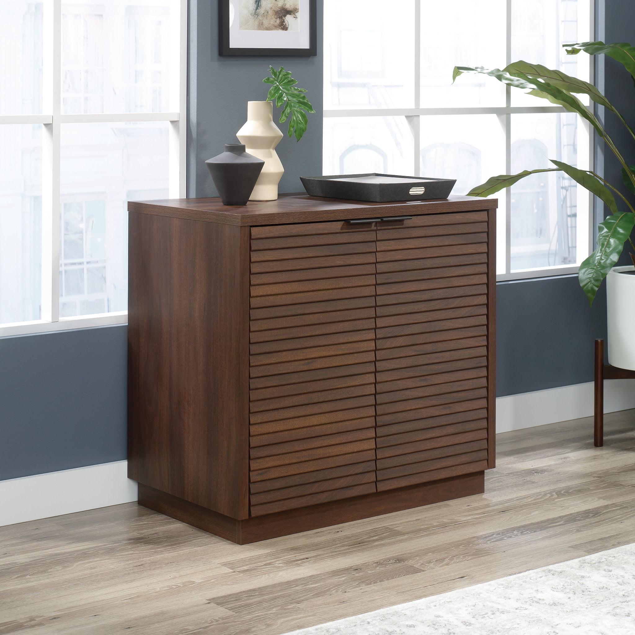 Sauder Englewood Engineered Wood Utility Stand in Spiced Mahogany ...