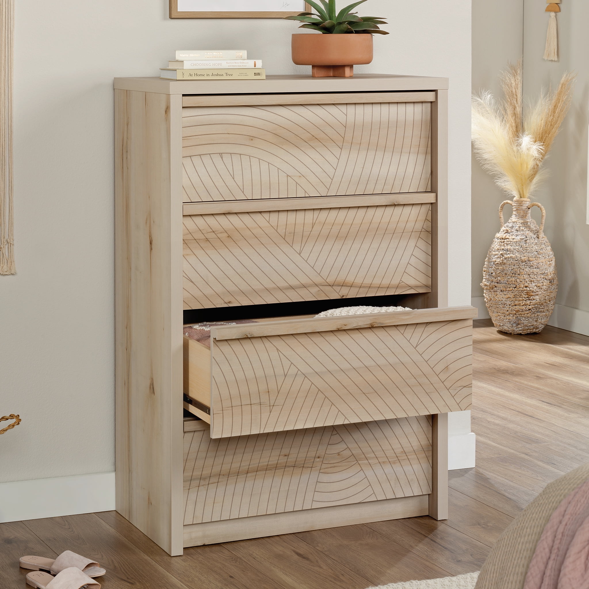 Sauder Harvey Park 4-Drawer Bedroom Dresser, Pacific Maple Finish ...