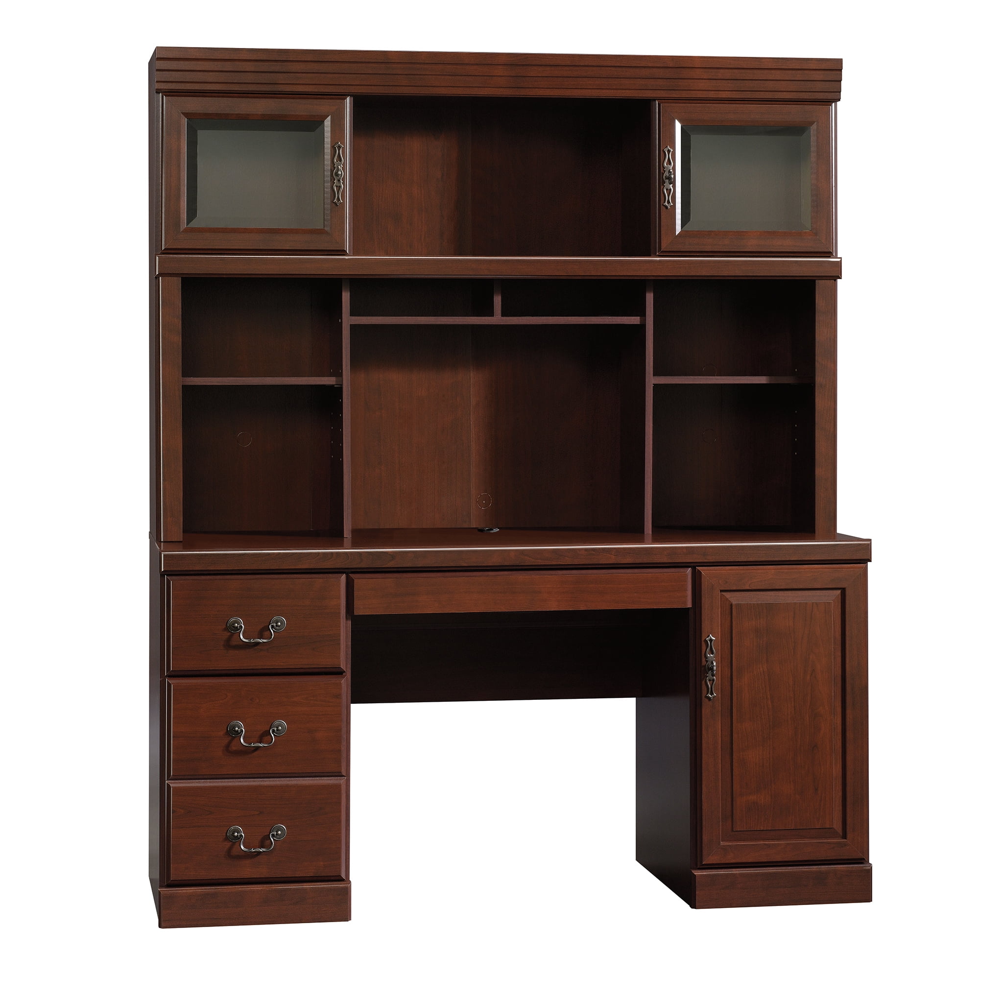 Sauder Heritage Hill Engineered Wood Desk with Hutch in Classic Cherry ...