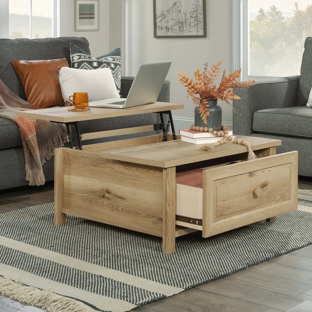 Sauder Hillmont Farm Lift-Top Coffee Table, Engineered Wood, Natural ...