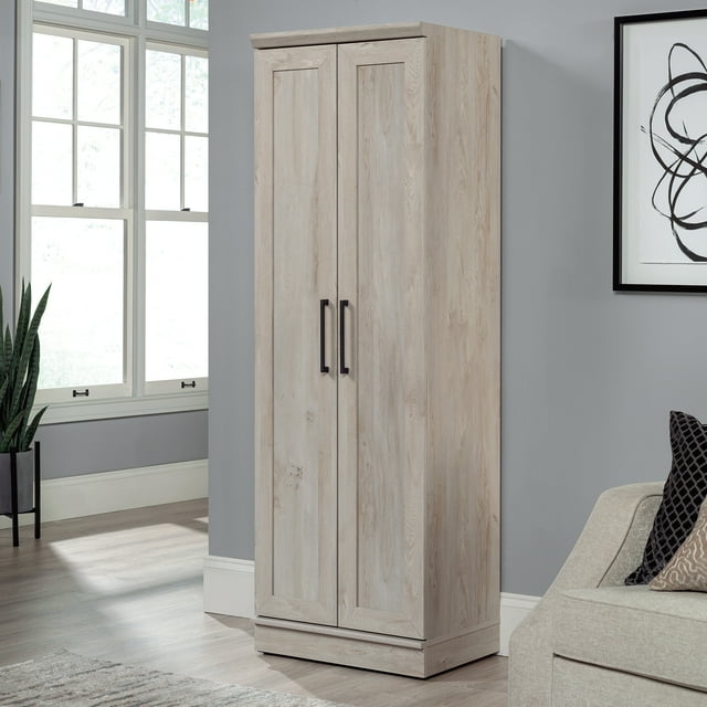 Sauder HomePlus 2-Door Storage Cabinet, Chalked Chestnut Finish ...