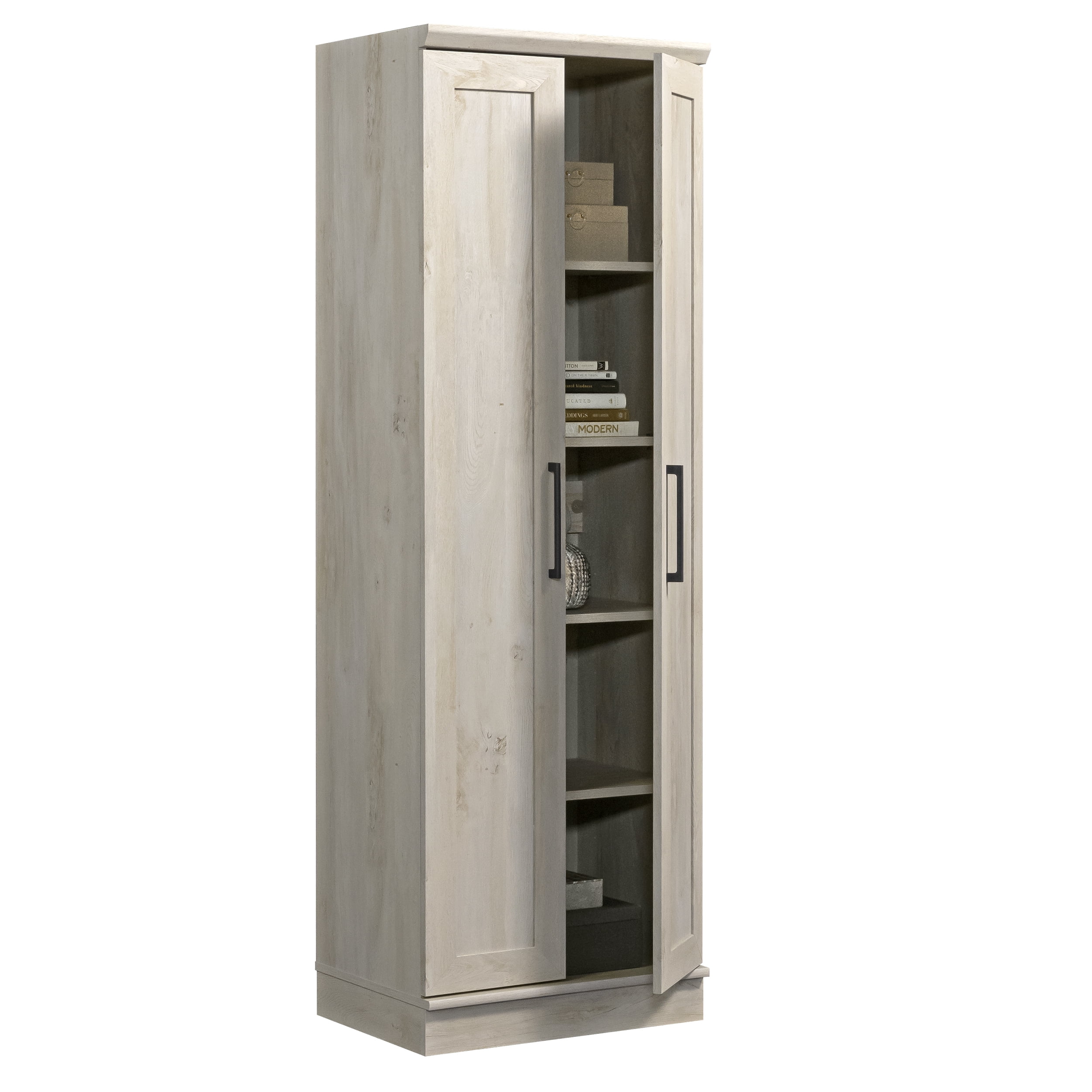 Sauder HomePlus 2-Door Storage Cabinet, Chalked Chestnut Finish ...
