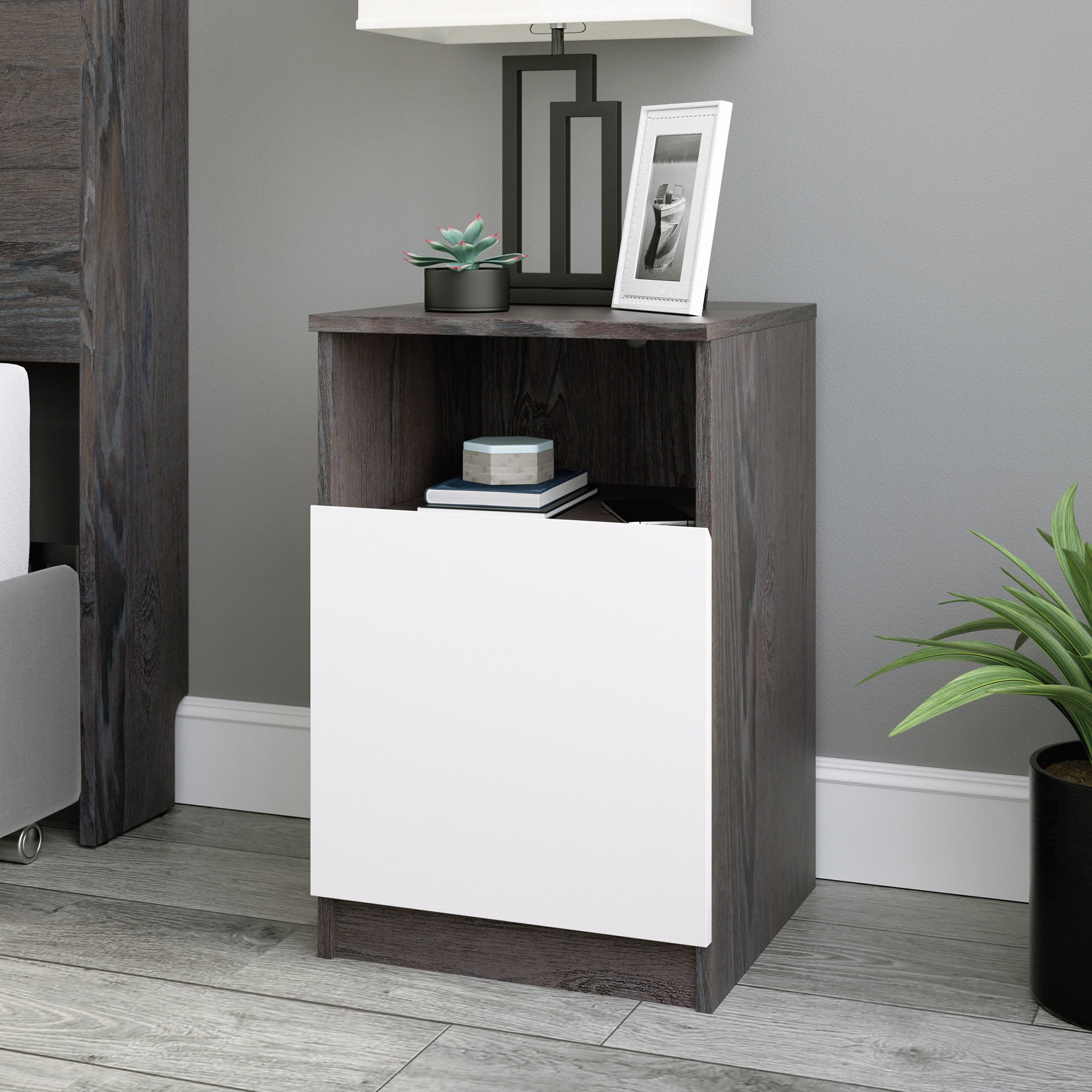 Sauder Hudson Court Nightstand, Charcoal Ash Finish - Walmart.com