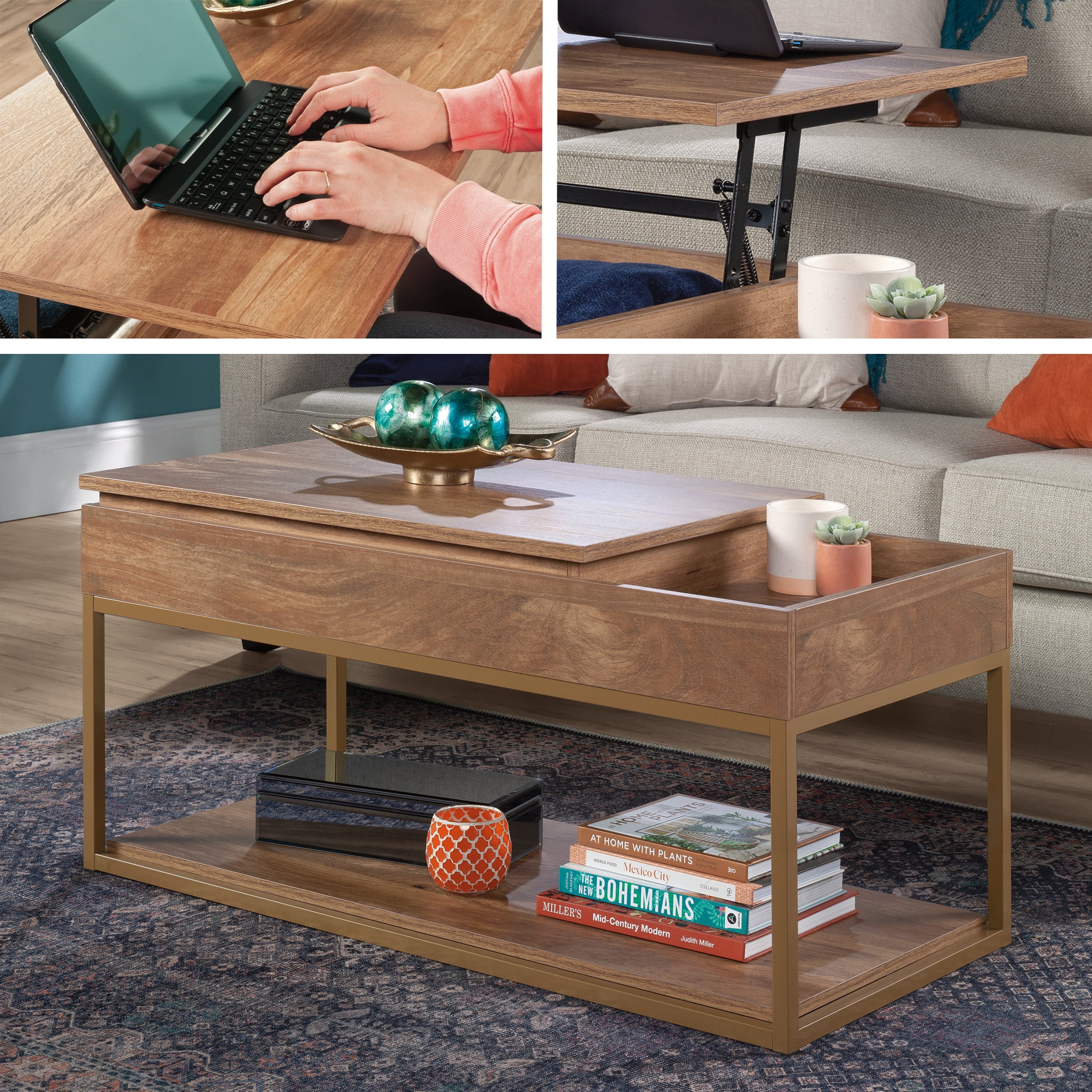 Sauder International Lux Lift-Top Coffee Table in Sindoori Sauder International Lux Lift-Top Coffee Table in Sindoori