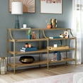 Sauder International Lux Metal Frame Console Table, Sindoori Mango ...