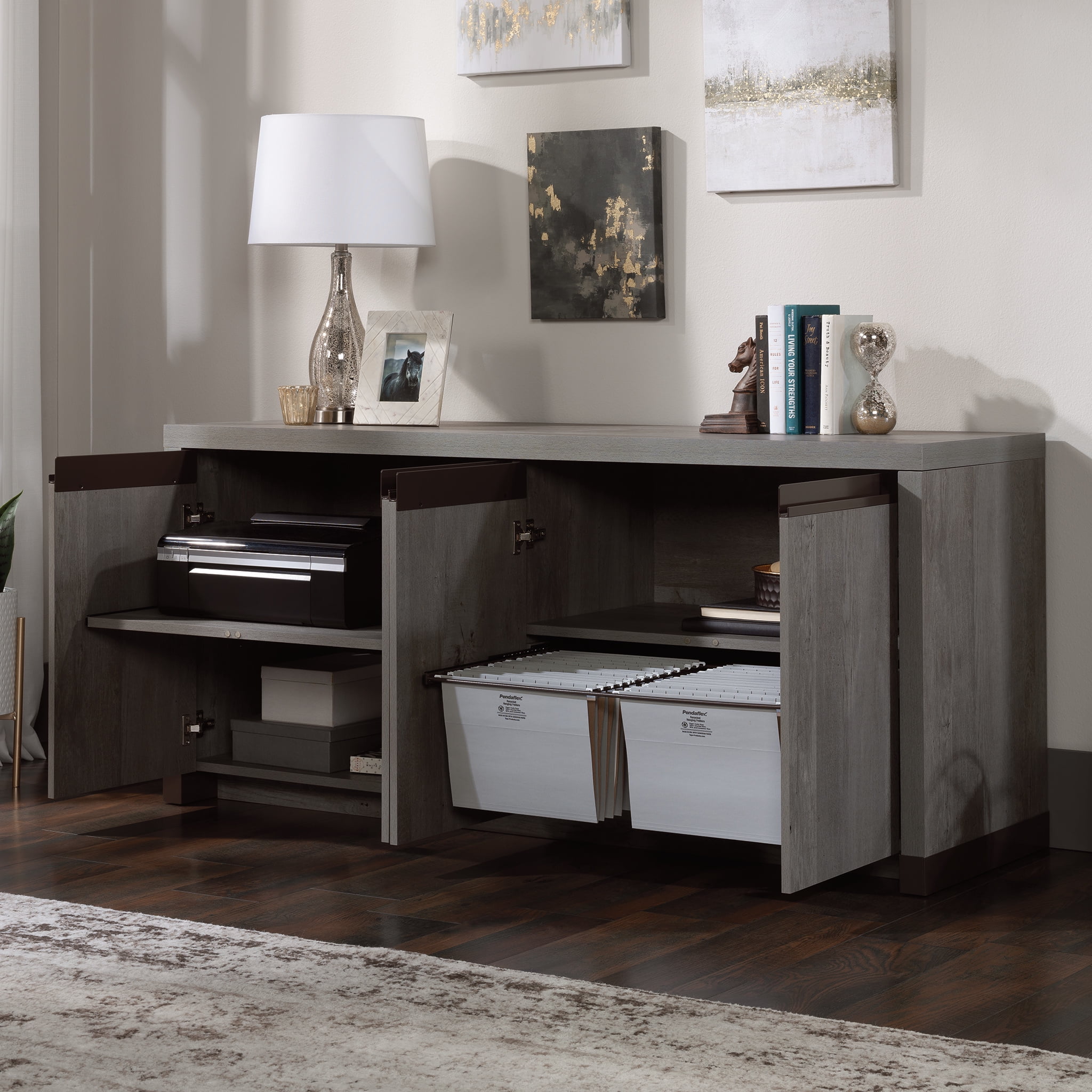 Sauder Manhattan Gate Credenza, Mystic Oak Finish - Walmart.com