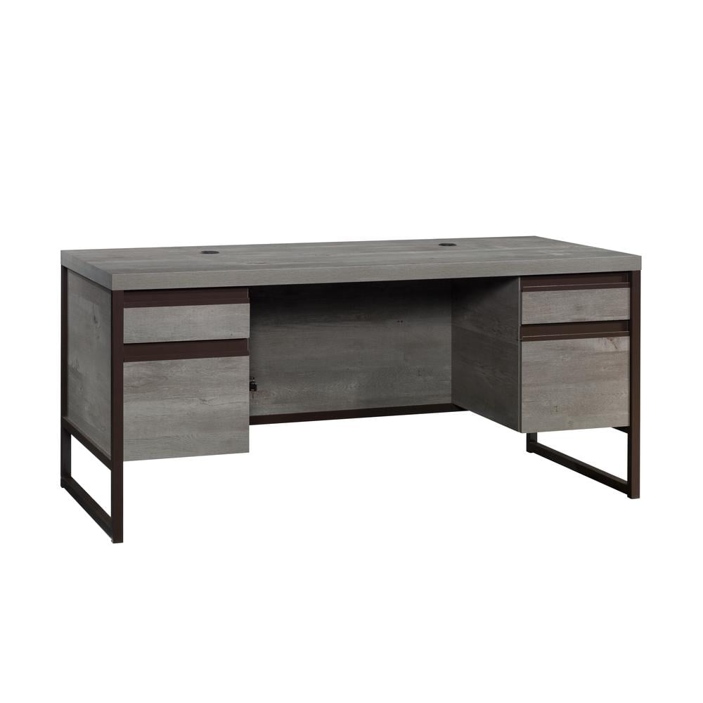 Sauder Manhattan Gate Mystic Oak Executive Desk with Storage Drawers ...