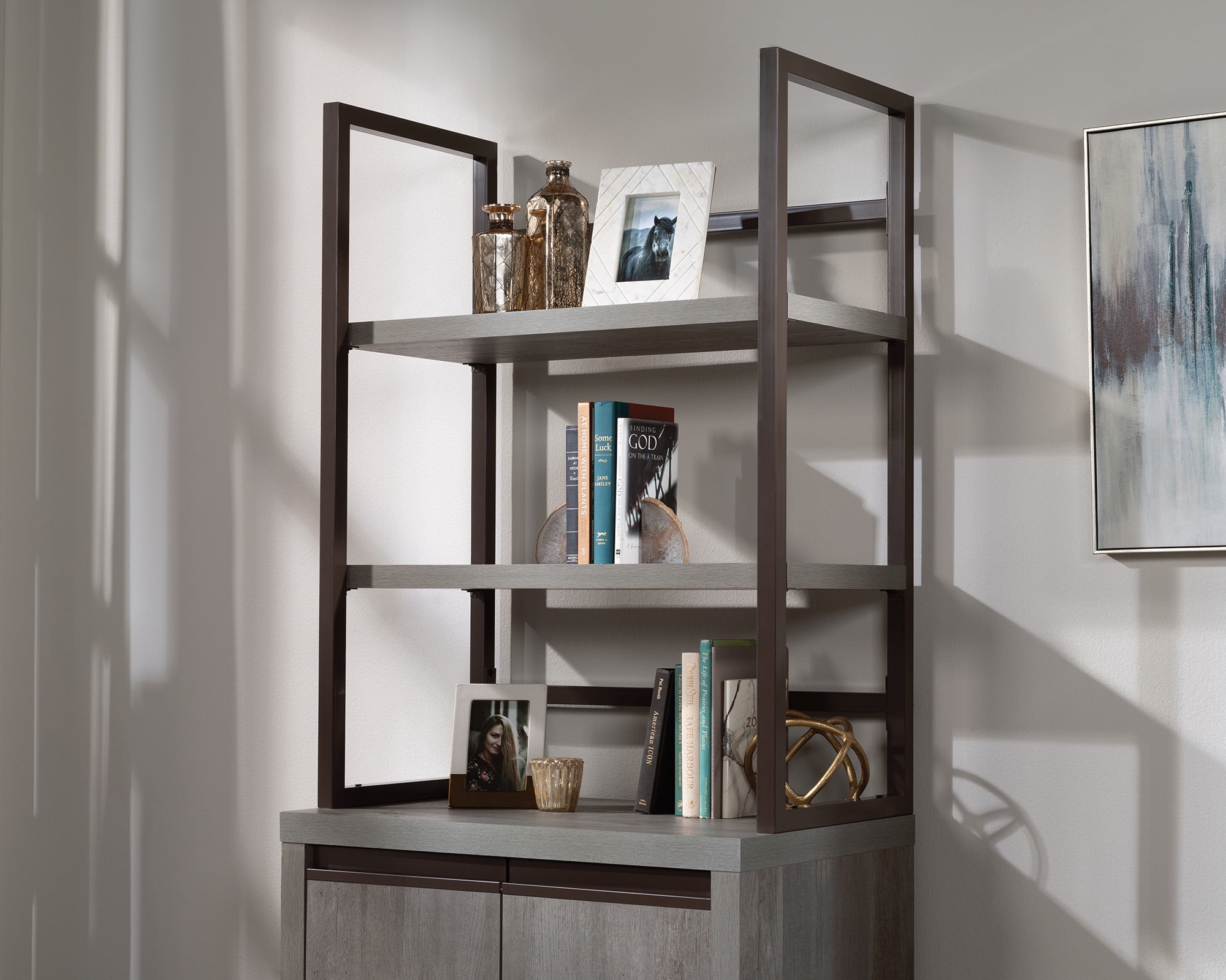 Sauder Manhattan Gate Engineered Wood Utility Hutch in Mystic Oak ...