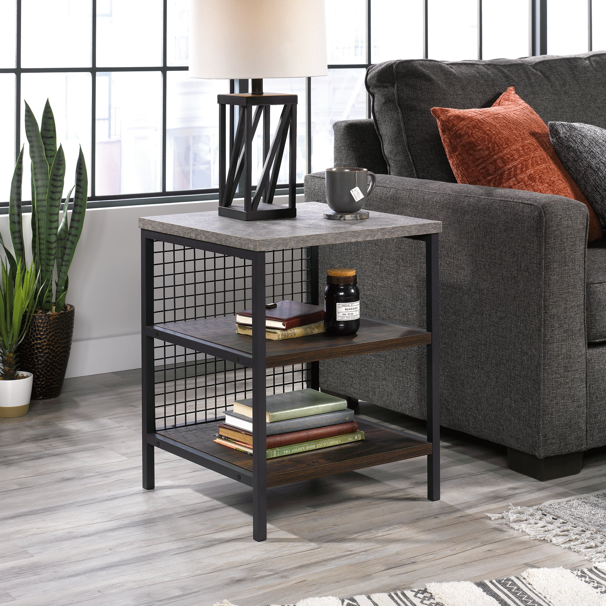 Sauder Market Commons Side Table, Rich Walnut Finish - Walmart.com