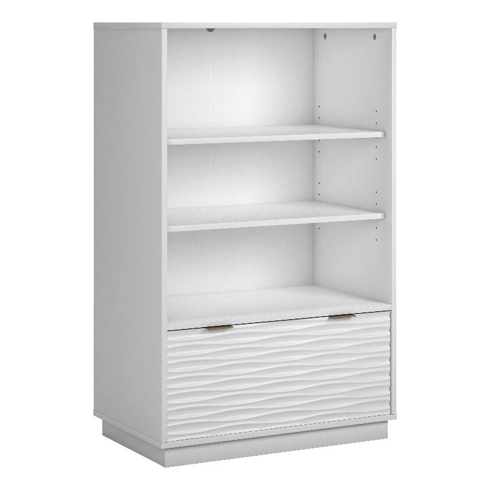 Sauder Morgan Main Contemporary Engineered Wood Bookcase with Drawer in ...
