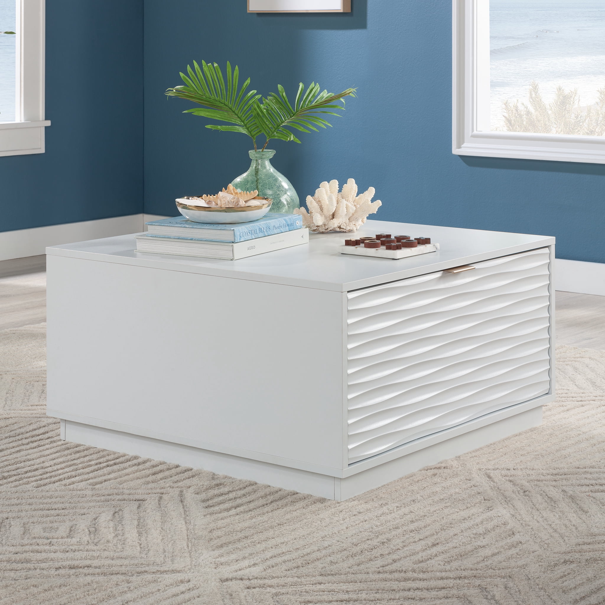 Sauder Morgan Main Contemporary Engineered Wood Coffee Table in White ...