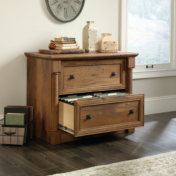 Sauder Palladia Lateral File, Vintage Oak Finish - Walmart Business Supplies
