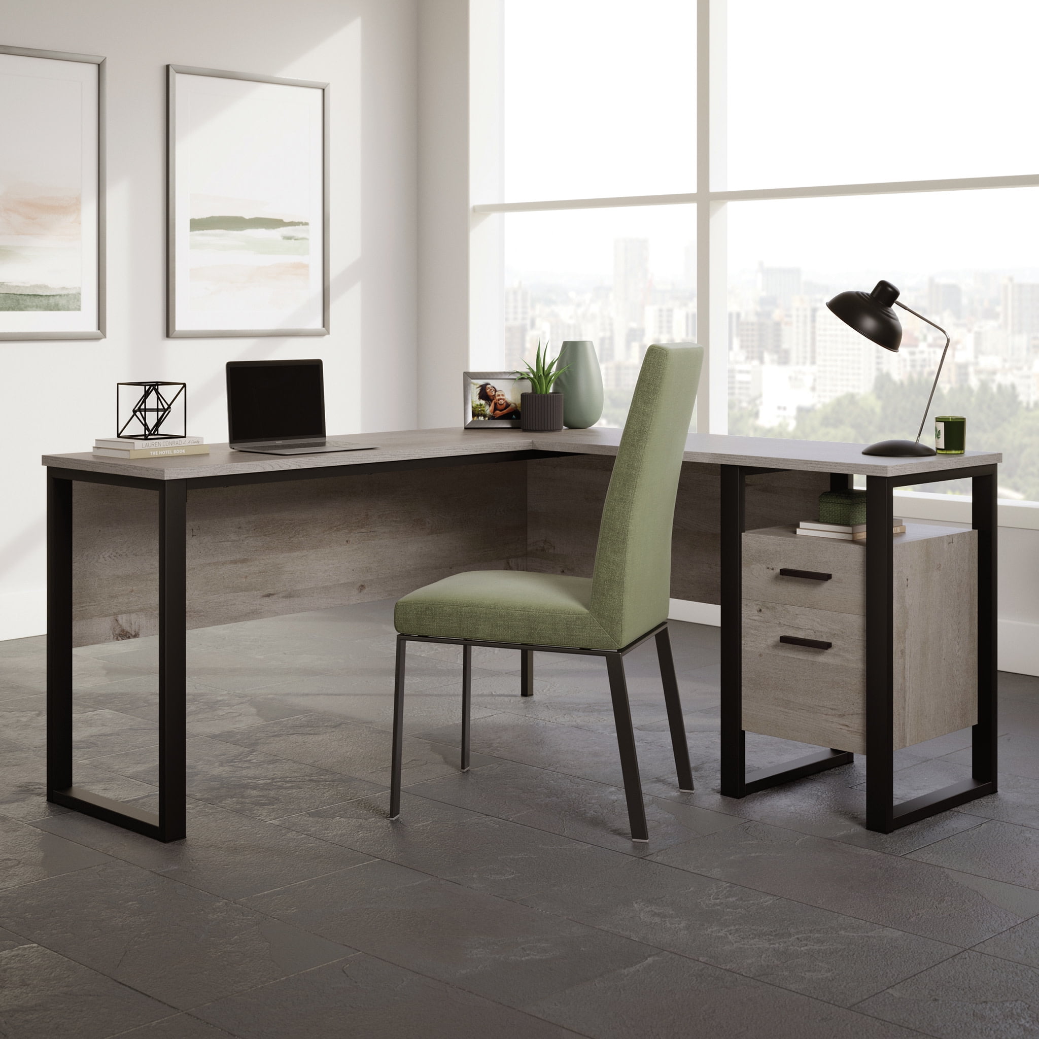 Sauder Rock Glen L-Shaped Computer Desk, Mystic Oak Finish - Walmart.com