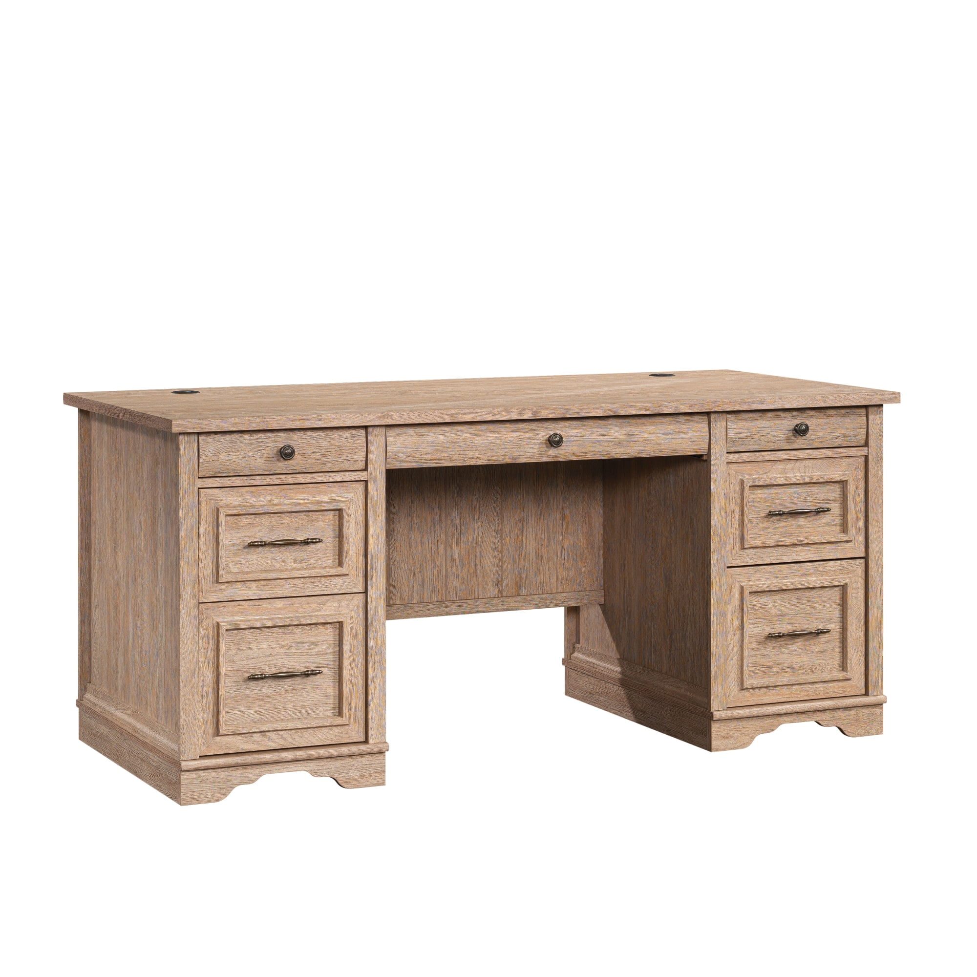 Sauder Rollingwood Engineered Wood Pedestal Desk in Brushed Oak ...