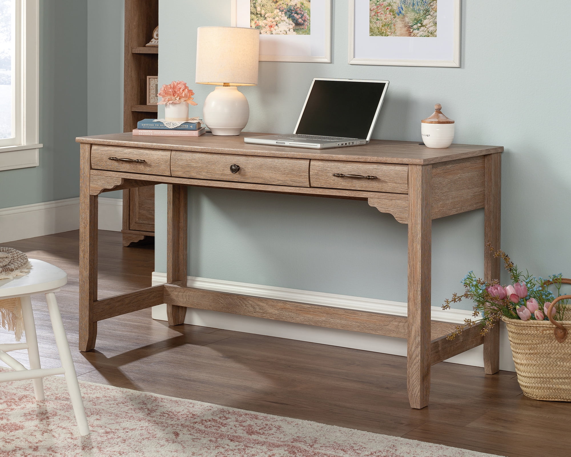 Sauder Rollingwood Engineered Wood Writing Desk in Brushed Oak ...