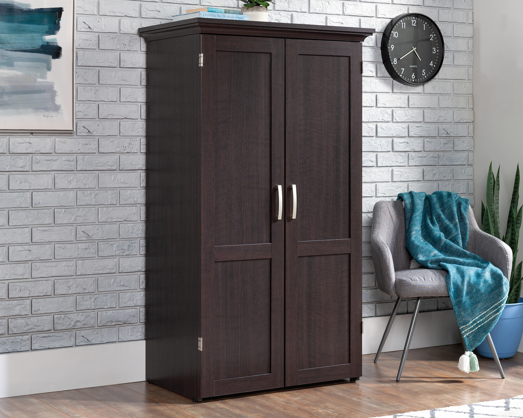 Sauder Select Craft or Office Armoire in Dakota Oak - Walmart.com