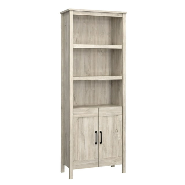 Sauder Select Engineered Wood Bookcase with Doors in Chalk Oak Finish ...