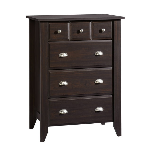 Sauder Shoal Creek 4-Drawer Dresser, Jamocha Wood Finish with Spacious ...