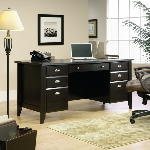 Sauder Shoal Creek Home Office Executive Desk with Drawers, Computer ...