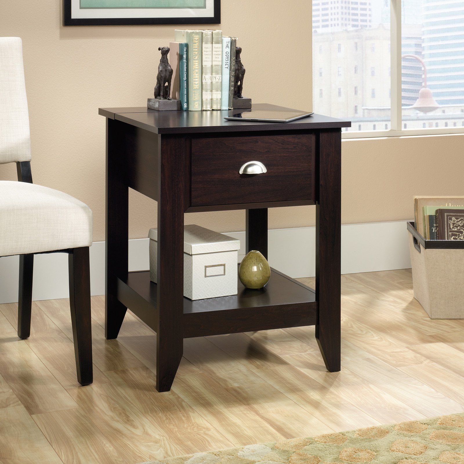 Sauder Shoal Creek Smart Center Side Table, Jamocha Wood Finish ...