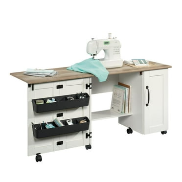 Sauder Rolling Sewing Cart with Storage, White Finish - Walmart.com