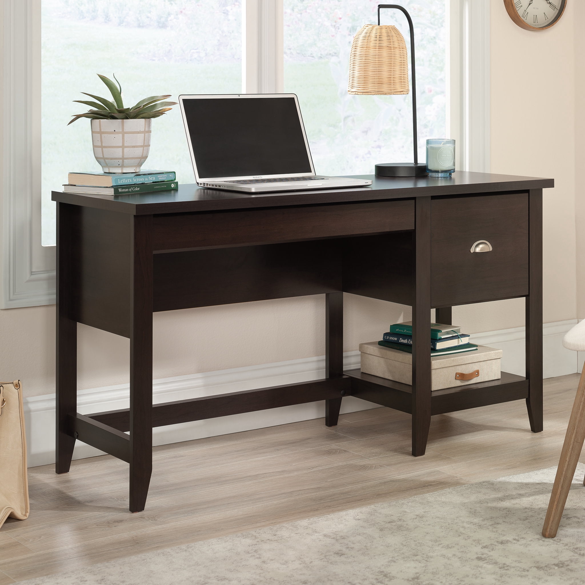 Sauder Summit Station Engineered Wood Desk in Cinnamon Cherry - Walmart.com