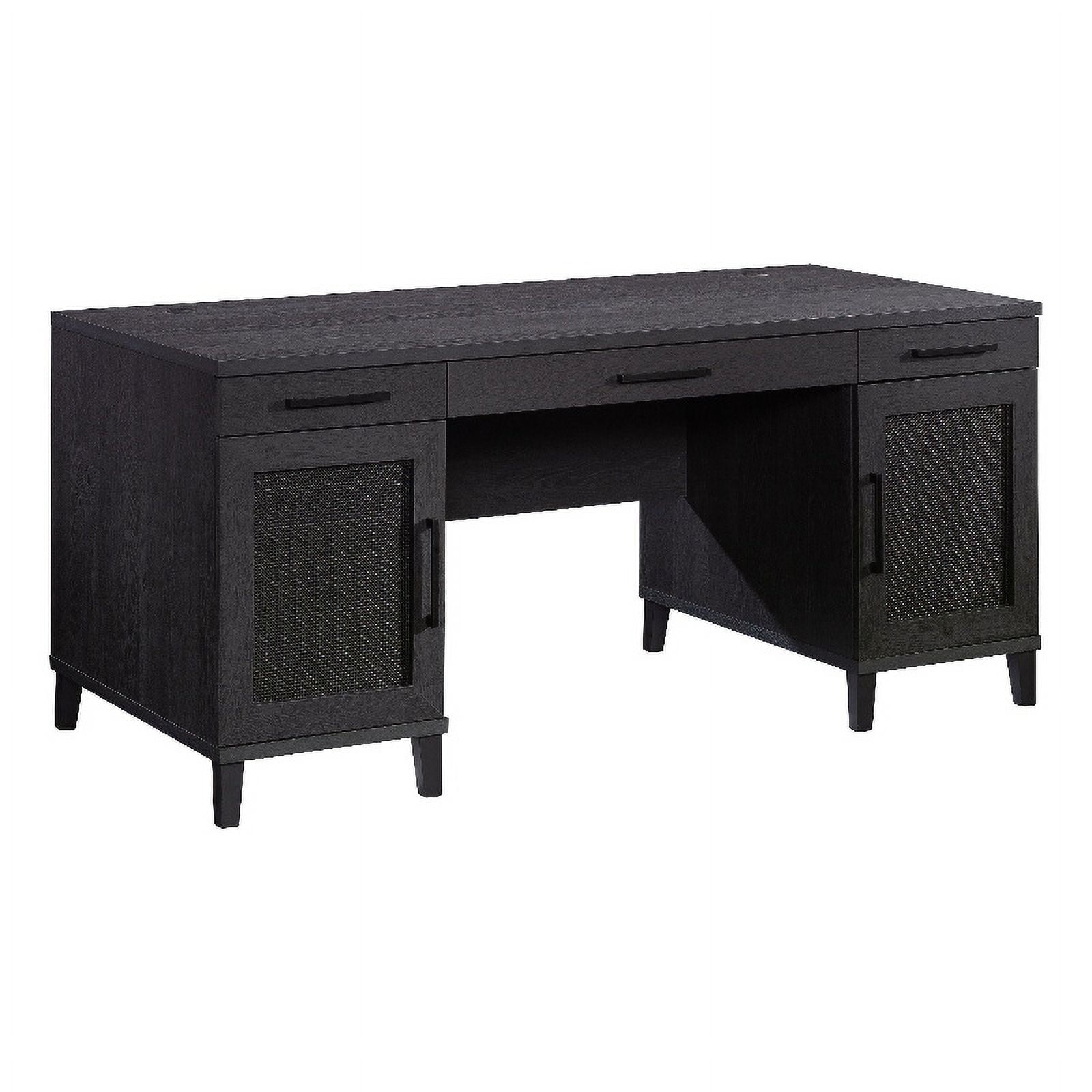 Sauder Tiffin Line Engineered Wood Executive Desk in Raven Oak ...