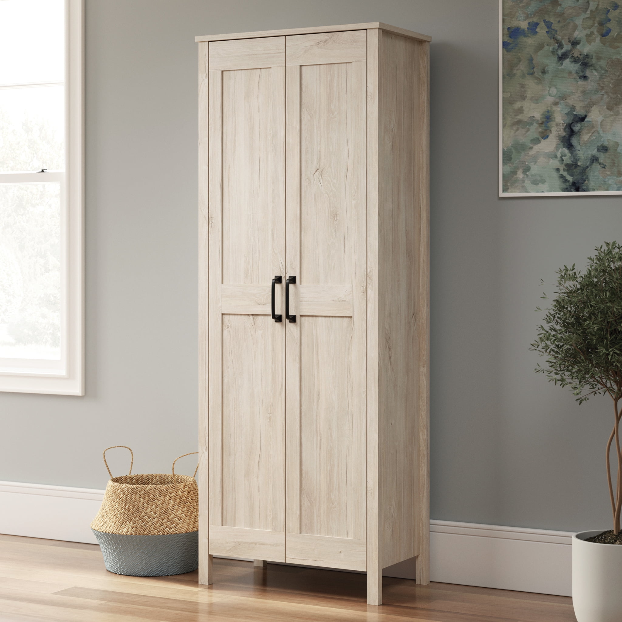 Sauder Two-Door Storage Cabinet, Chalk Oak Finish - Walmart.com