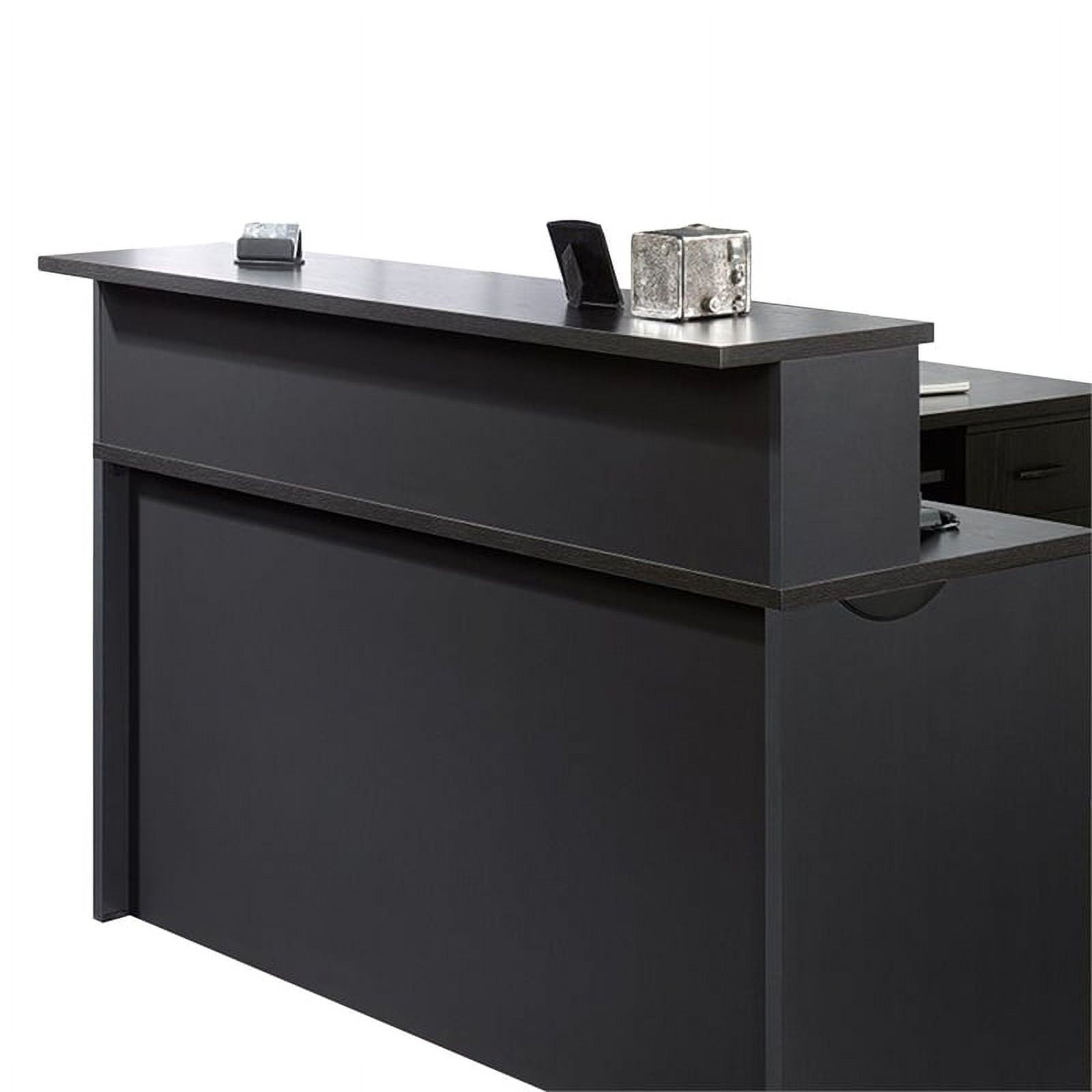 Sauder Via Reception Desk and Hutch in Black Bourbon Oak - Walmart.com
