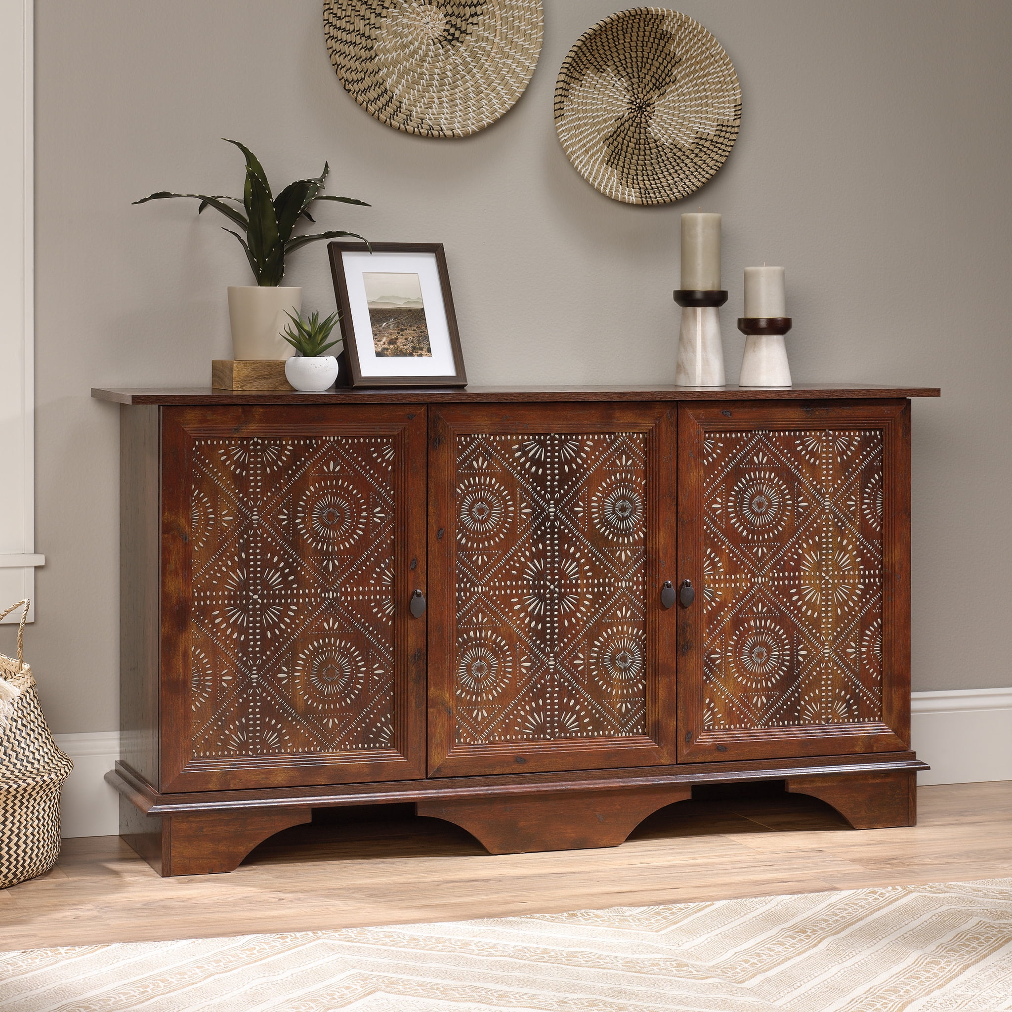 Sauder Viabella Storage Buffet with Doors for Living Room in Curado ...