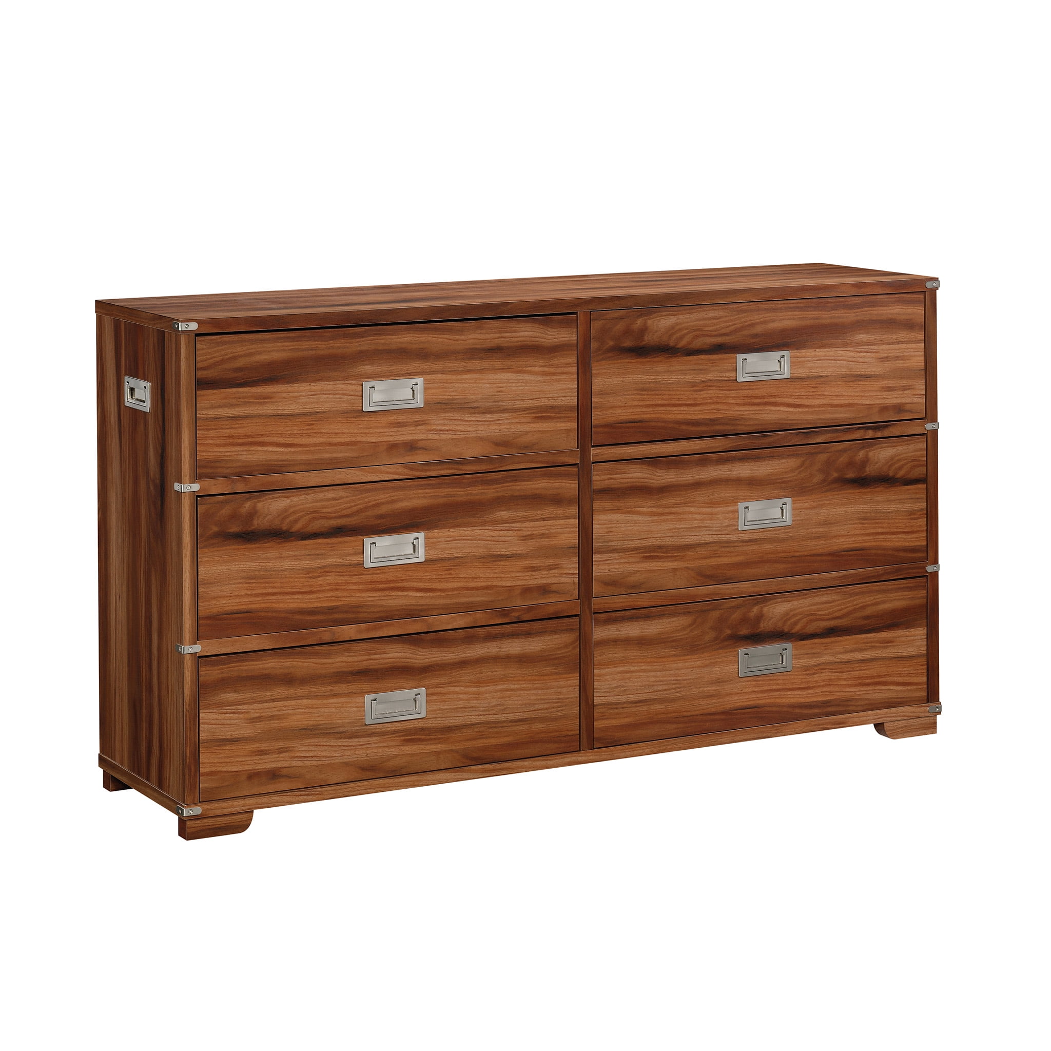 Sauder Vista Key 6 Drawer Dresser, Blaze Acacia Finish - Walmart.com