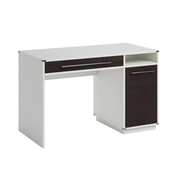 Sauder Vista Key Single Pedestal Desk, Pearl Oak/Misted Elm Finish ...
