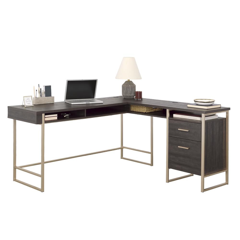 Sauder Walter Heights L Desk, Blade Walnut Finish - Walmart.com