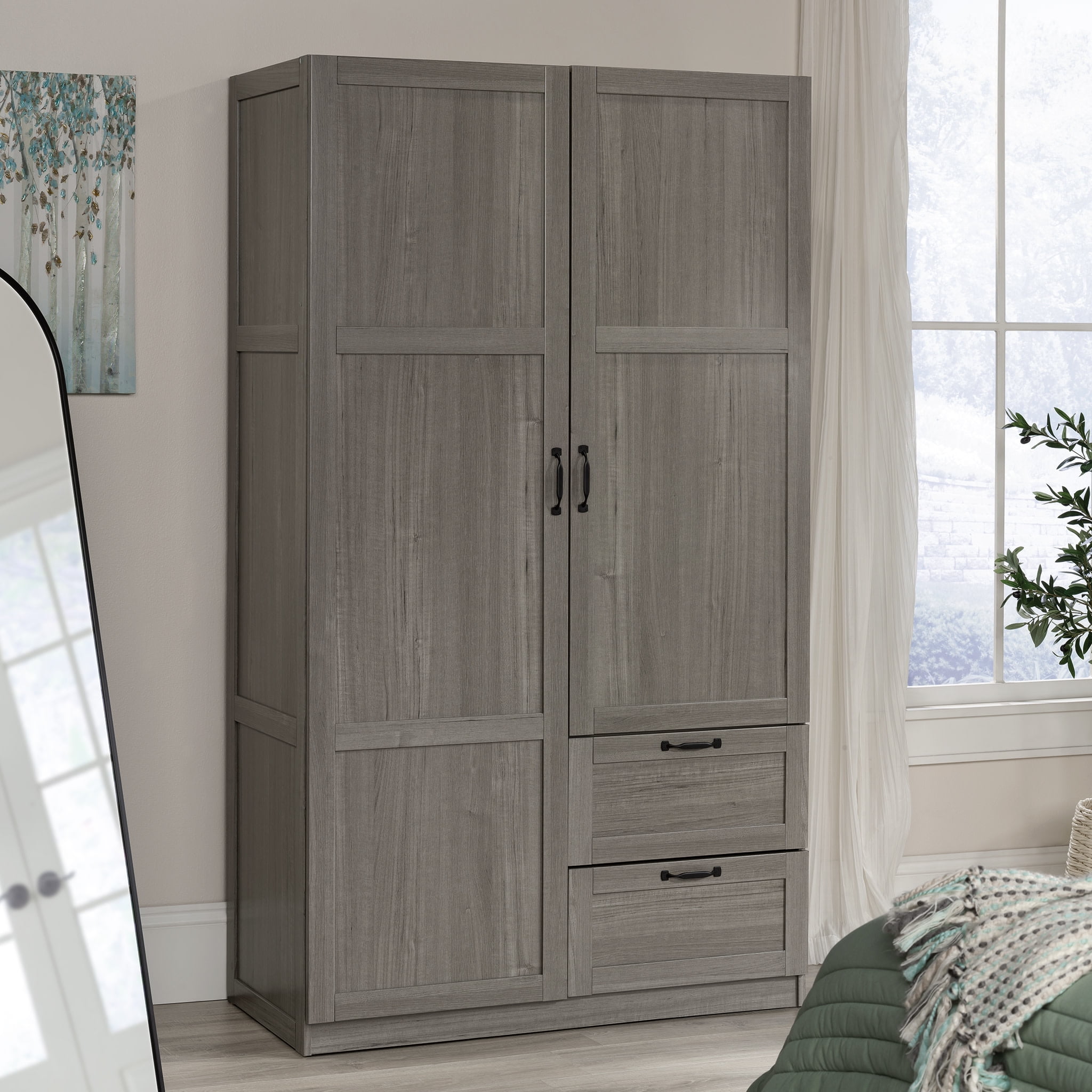 Sauder Wardrobe/Storage Cabinet, Silver Sycamore Finish - Walmart.com