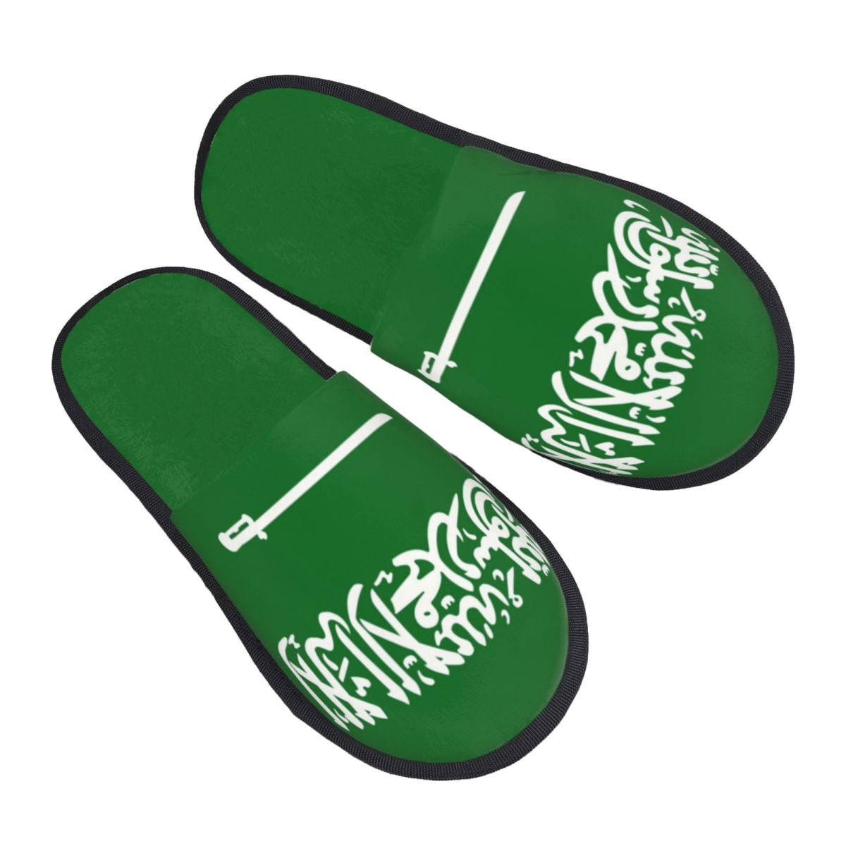 Saudi Arabia Emblem Arabic Calligraphy Cozy Scuff Memory Foam Slippers ...