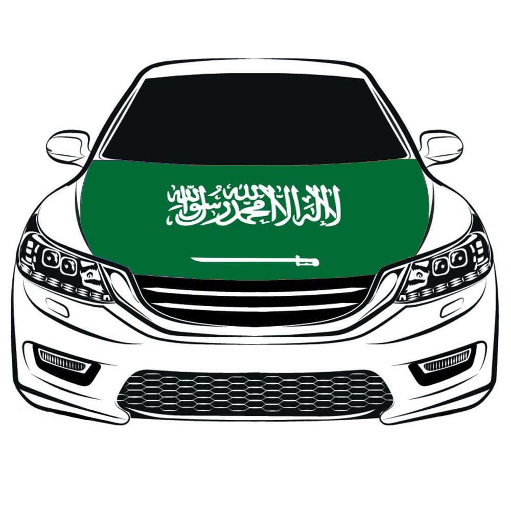 Saudi Arabia Flag Car Hood Cover 3.3X5FT/6X7FT 100% Polyester,Engine ...