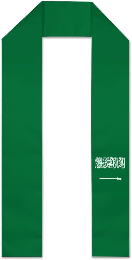 Saudi Arabia Flag Graduation Stole Graduate Shawl Sash Scraf Gift For ...