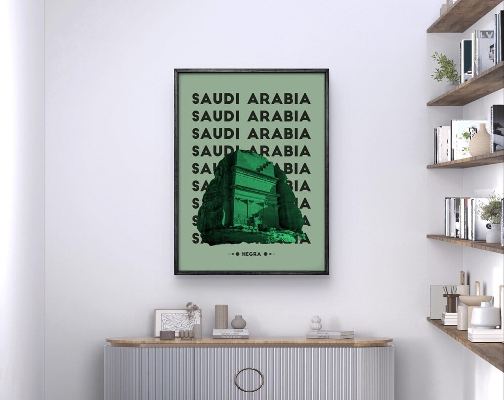 Saudi Arabia Hegra Poster – Digital Wall Art With Ancient Architecture ...