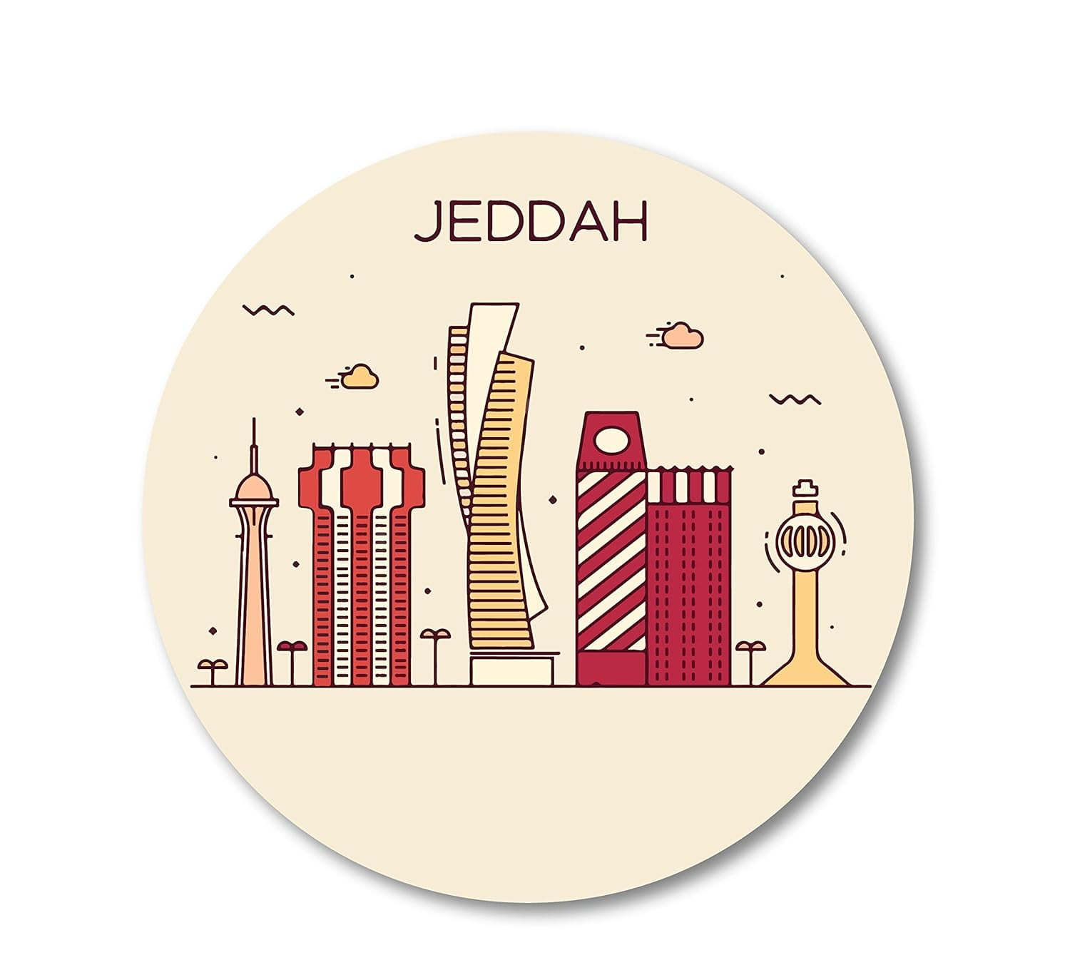 Saudi Arabia Jeddah City Fridge Magnets Kitchen Refrigerator Souvenir ...