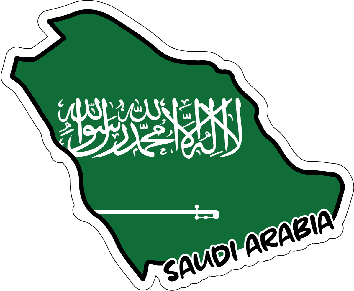 Saudi Arabia Map Flag Sticker Decal / Kingdom of Saudi Arabia / Riyadh ...