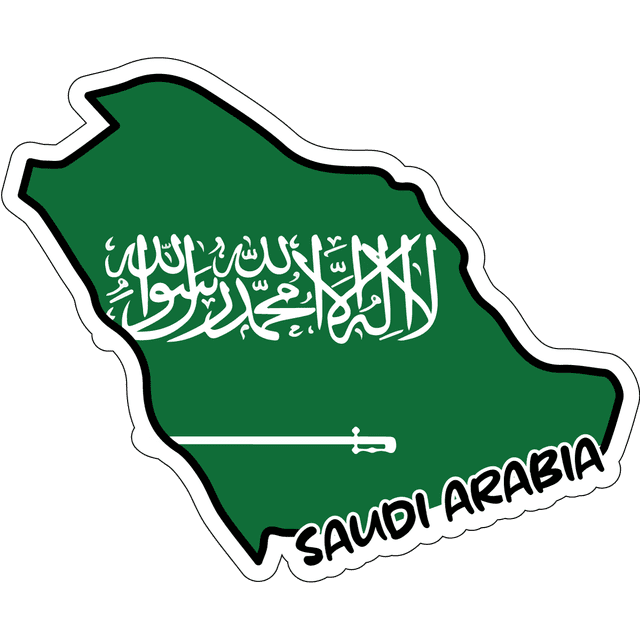 Saudi Arabia Map Flag Sticker Decal / Kingdom of Saudi Arabia / Riyadh ...
