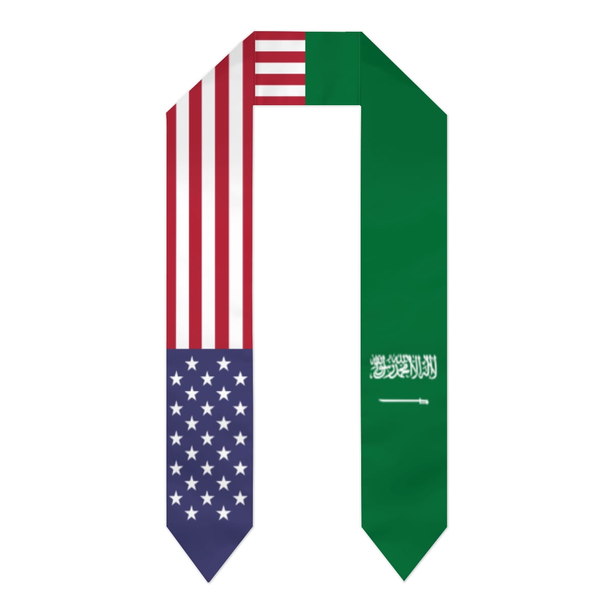 Saudi & US Flag Graduation Shawl, Satin Sash Stole - Perfect for ...