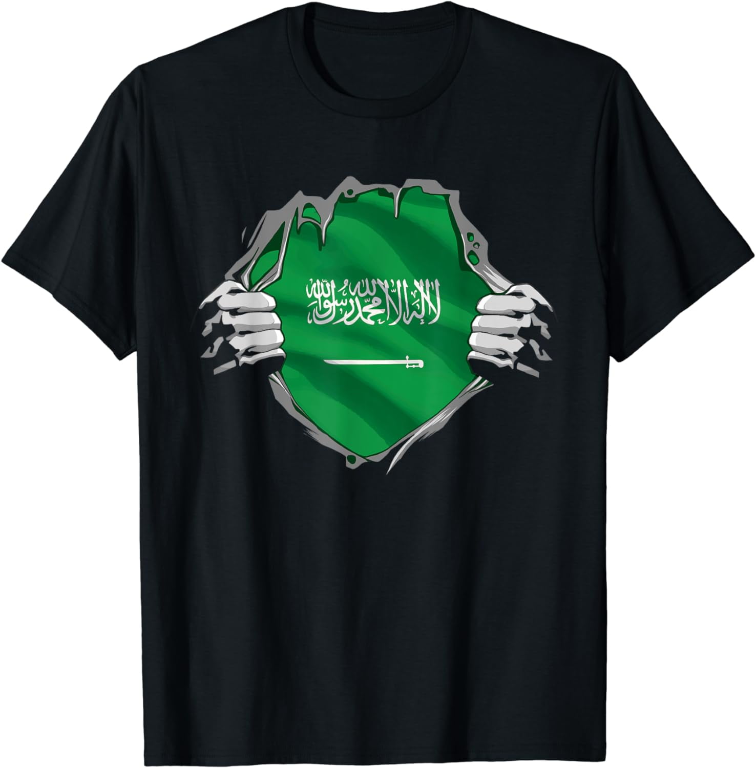 Saudi Shirt Super Saudi Arabian Flag Saudi Arabia Roots T-Shirt ...